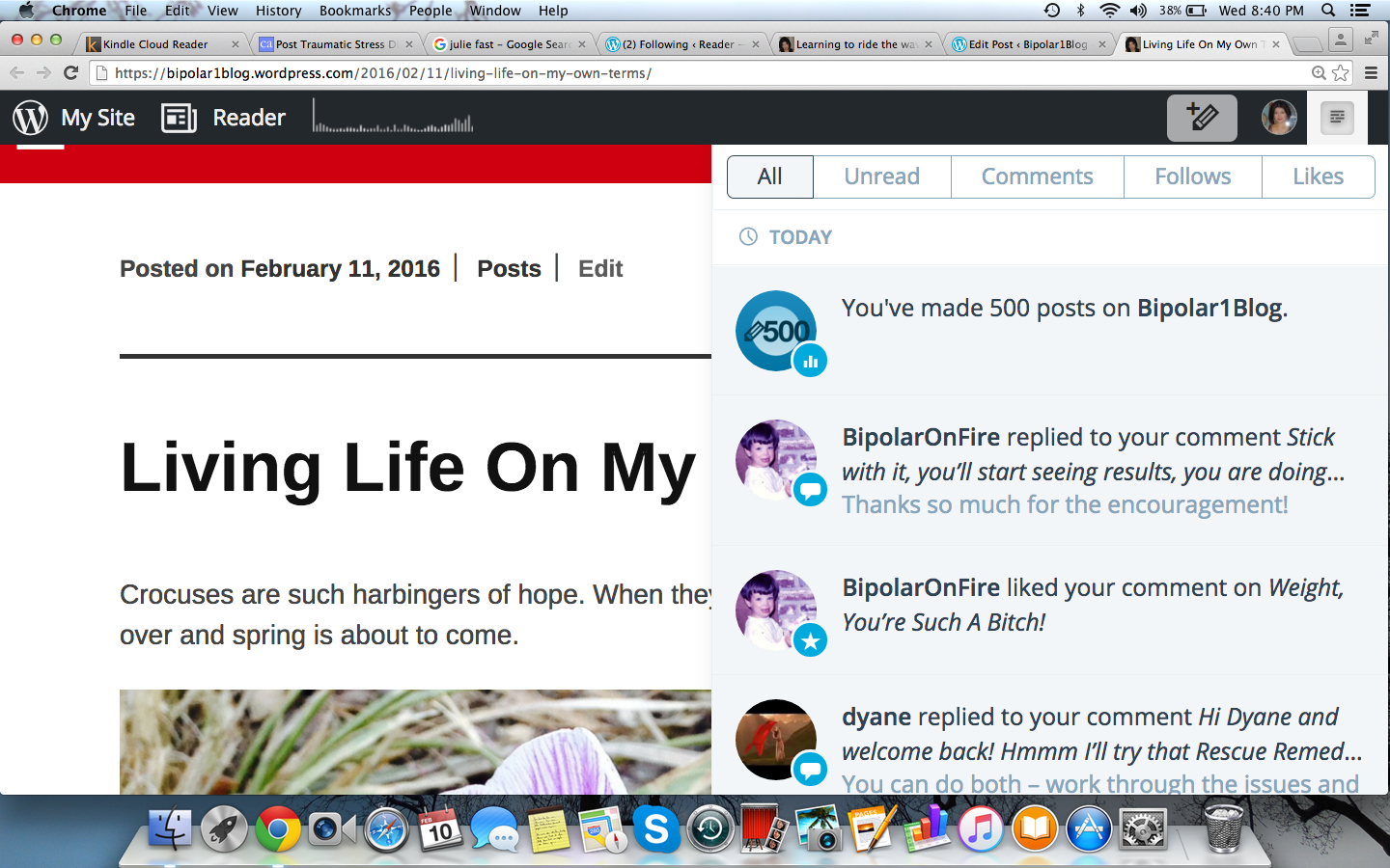 500 Posts for bipolar1blog! | Palestine WILL Be Free